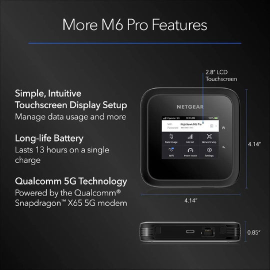 Buy Nighthawk M6 Pro 5G WiFi 6E Mobile Hotspot Router (MR6550 ...