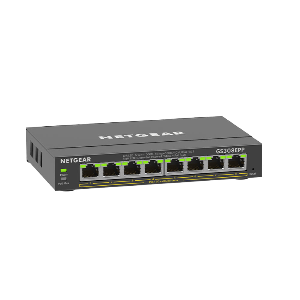 NETGEAR GS308EPP 8-Port PoE+ Gigabit Managed Desktop Switch (123W ...