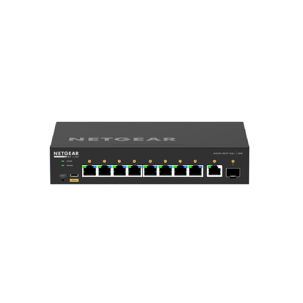 NETGEAR GSM4210PD 10-Port AV Line M4250-9G1F-PoE+ Managed Switch ...